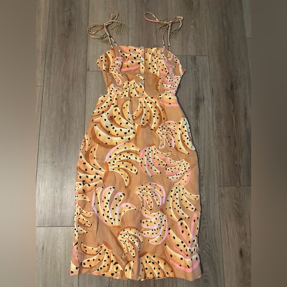 FARM Rio | Dresses | Farm Rio Caramel Raining Bananas Midi Dress | Poshmark